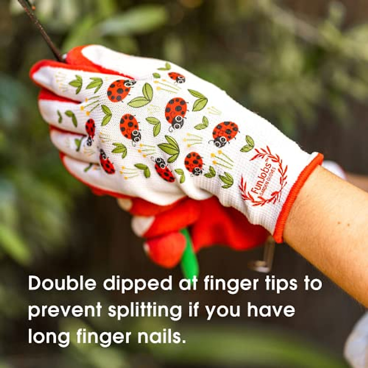 FUNJOBS Gardening Gloves for Women, 2 Pairs per pack, Rubber dipped, Medium, Australian Company