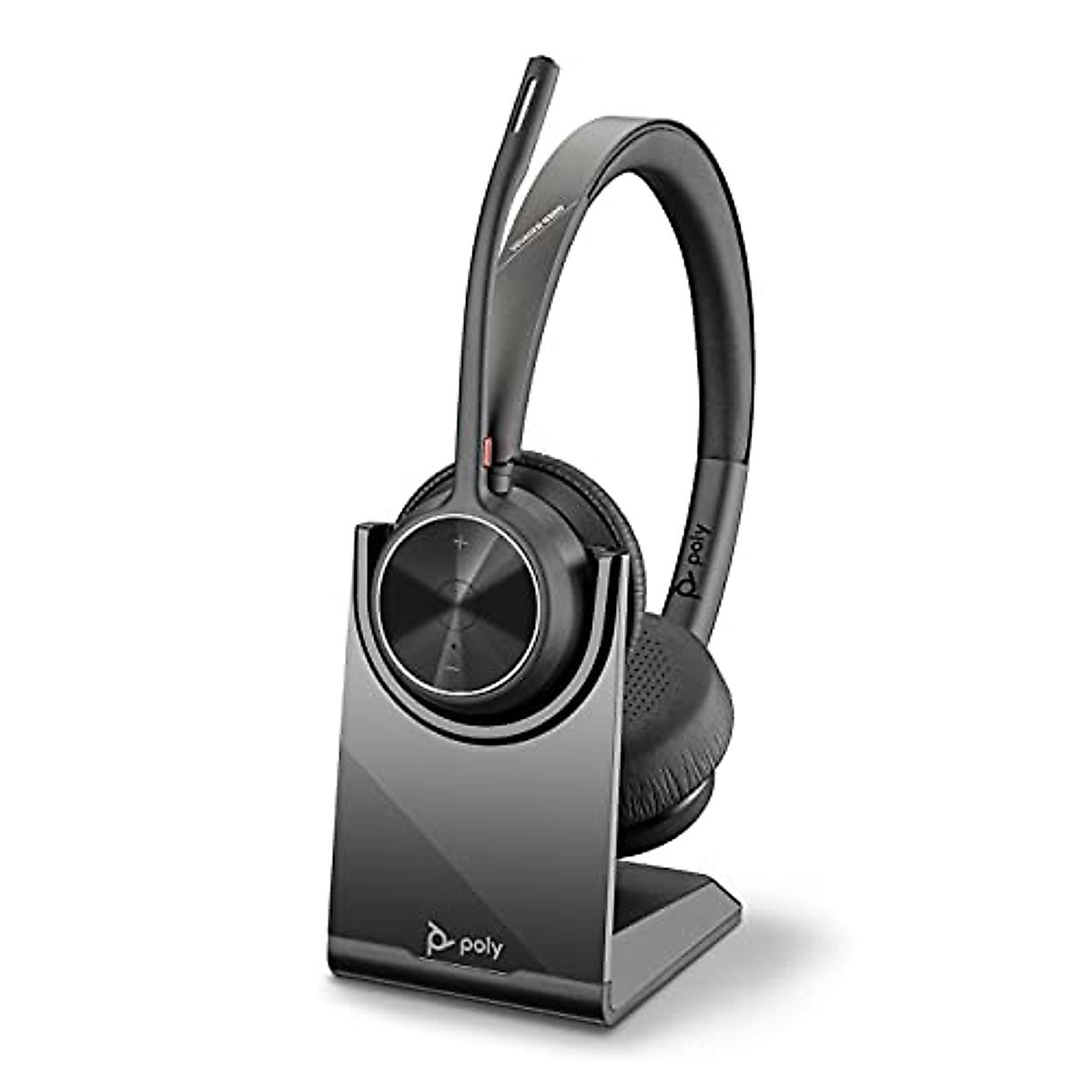 Poly - Voyager 4320 UC Wireless Headset + Charge Stand (Plantronics) - Headphones with Boom Mic - Connect to PC/Mac via USB-C Bluetooth Adapter, Cell Phone via Bluetooth - Works with Teams, Zoom &More