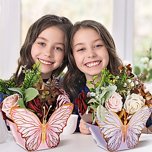 Tenceur 24 Pcs Butterfly Centerpieces for Baby Shower Bridal Shower Centerpieces Butterfly Table Decorations for Wedding Birthday Butterfly Themed Party Decor, Pink and Purple (Pink)