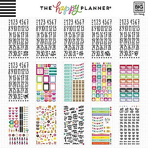 me & my BIG ideas Sticker Value Pack for Mini Planner - The Happy Planner Scrapbooking Supplies - Planner Basics Theme - Multi-Color & Gold Foil - For Projects & Albums - 30 Sheets, 1768 Stickers
