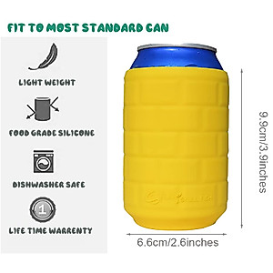 Soft Silicone Sleeves Insulators for Standard Soda/Beverage/Beer Can, Standard Soda/Beverage/Beer Can Silicone Cold Insulating Covers, 12OZ Beer Bottle Sleeves(Blue)