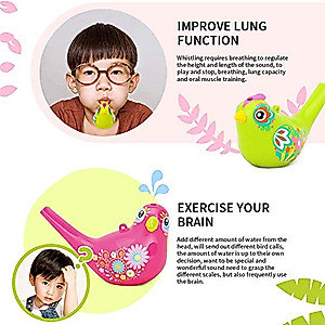 Tovip 1Pcs Coloured Drawing Water Bird Whistle Bathtime Musical Toy for Kids Early Learning Educational Children Gift Toy Musical Instrument