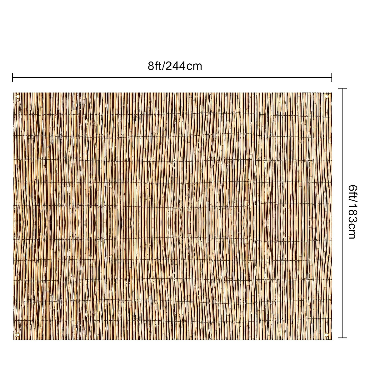 8 x 6ft Hawaiian Beach Reed Backdrop Aloha Luau Party Tiki Bar Decorations Polyester Fabric Photography Backdrop for Photoshoot