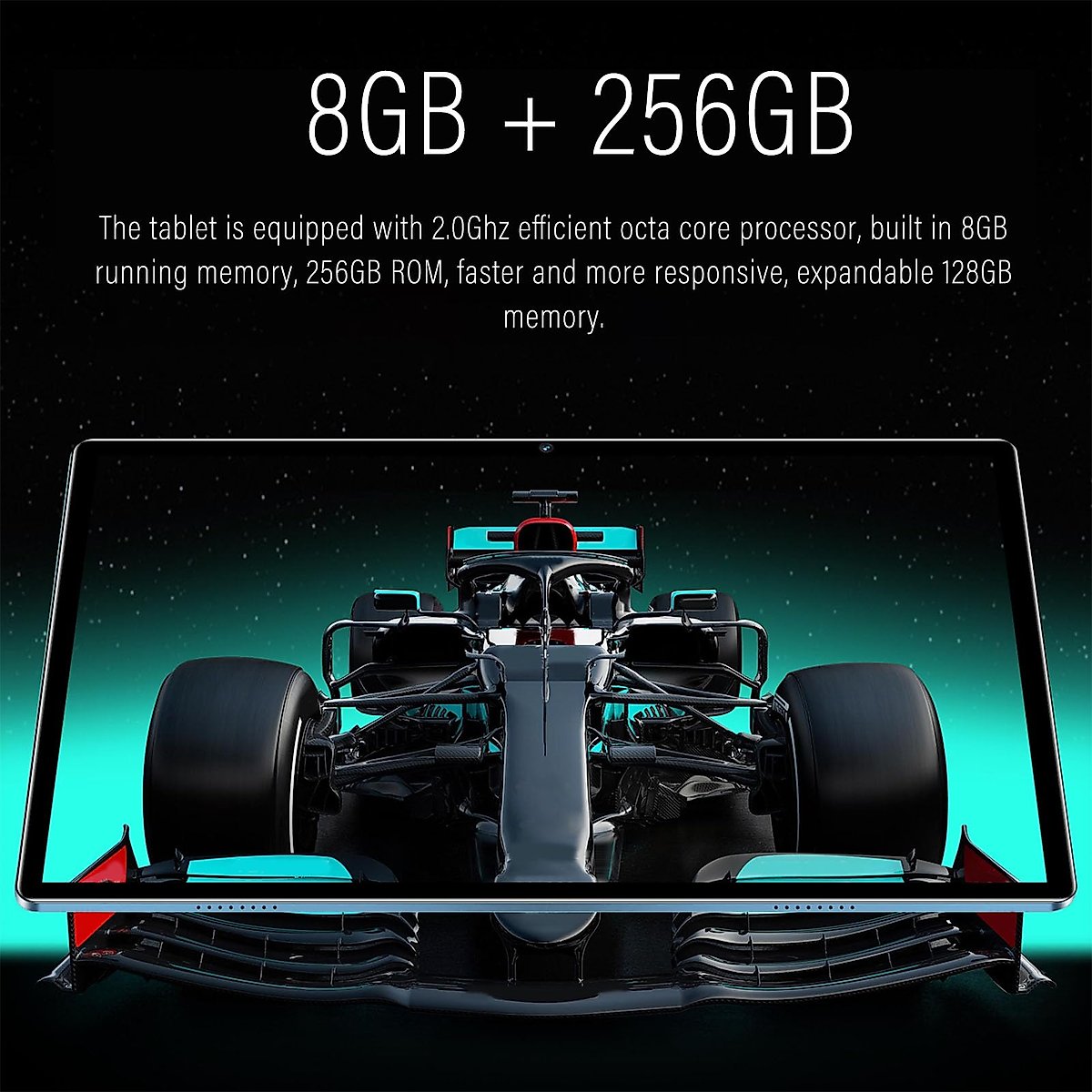 EBTOOLS 10.1in 2 in 1 Tablet, FHD 4G Calling Tablet for Android 12, 8GB RAM 256GB ROM, 5G WiFi 4G LTE Dual Camera, 7000mAh, with Keyboard Mouse, for Office Learning (US Plug)