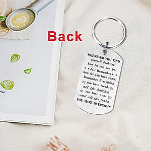 Laluminter 1 Year Sobriety Gifts for Women Men, One Year Sober Anniversary Keychain With Encouragement Quotes