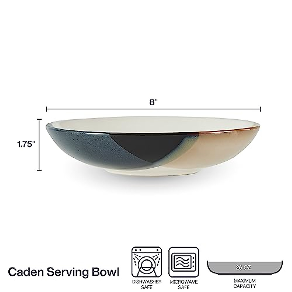 Gourmet Basics by Mikasa Caden Set of 4 Pasta Bowls, 8 Inch