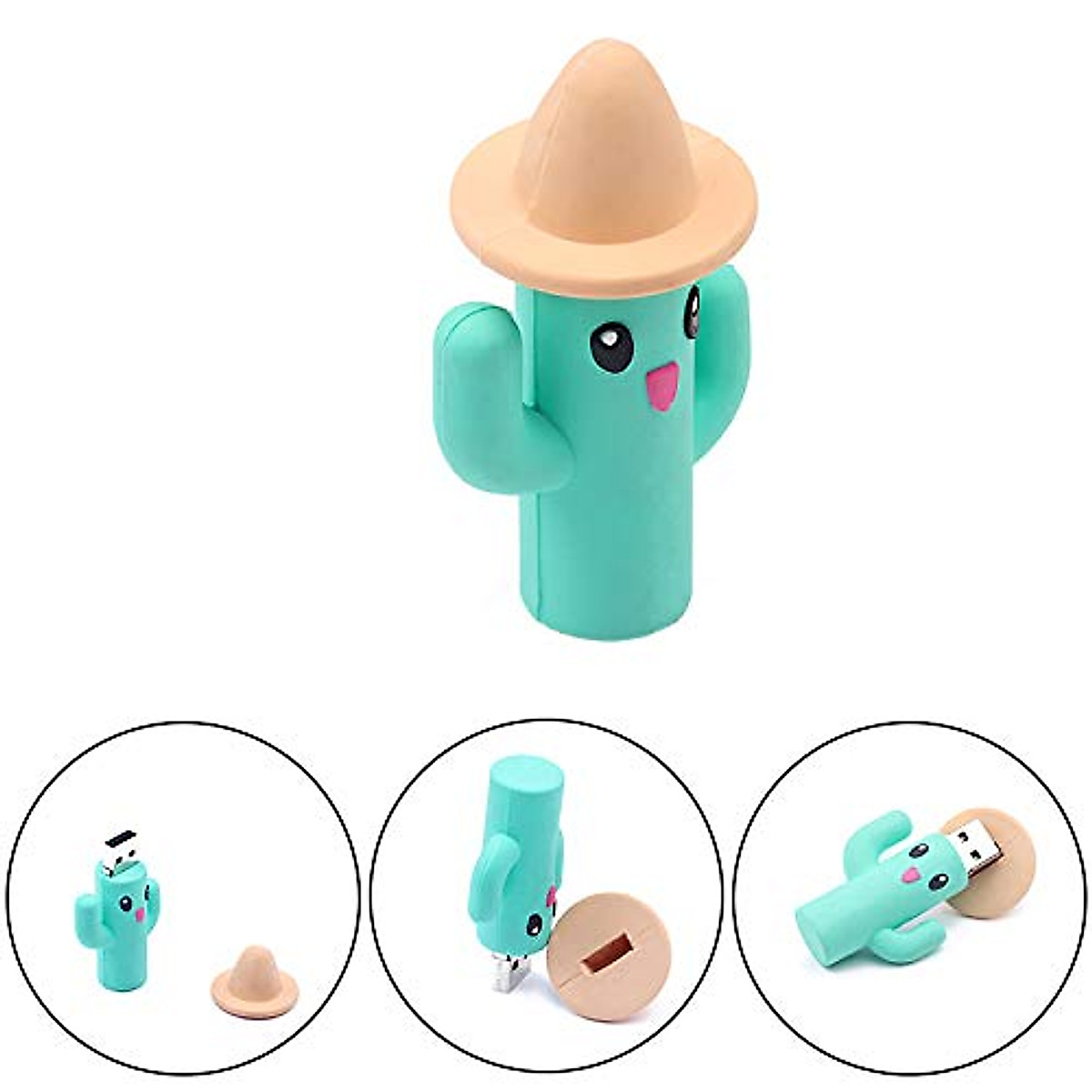 WDOIT 1 Pc 2 GB / 4 GB / 8 GB / 16 GB / 32 GB / 64 GB Creative U Disk 2.0 USB Mini Cute Cactus-Shape Flash Drive Pen Drive Data Storage Memory Stick, 64GB