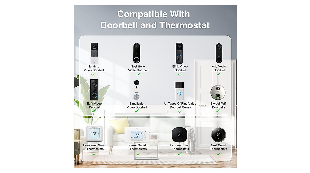 C Wire Adapter for Smart Thermostats & Doorbells - 24V Power Supply