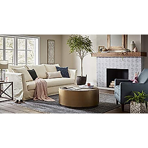 Amazon Brand – Stone & Beam Cheyanne Modern Living Room Accent Arm Chair, 30.7"W, Denim Blue