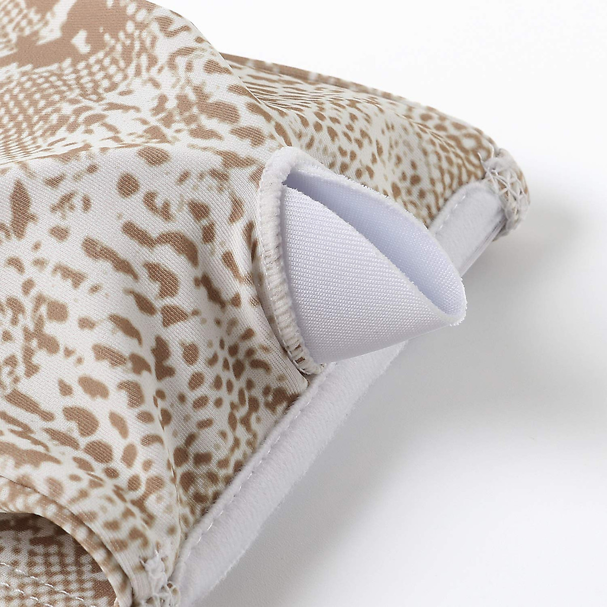 OMKAGI Women Bandeau Bikini High Waisted Sexy Leopard Print Strapless Swimsuits(Large,Snakeskin Brown-61)