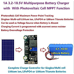 9V/18V Lithium Battery Charger Board, MPPT 3.7V 7.4V Solar Charging Controller Board, Lithium Battery Protection Charger Module (18V)