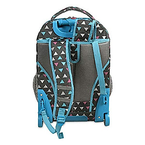 J World New York Sundance Rolling Backpack Girl Boy Roller Bookbag, Sprinkle, 20 Inch