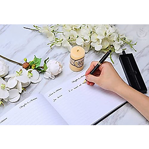 Fancy Dove Funeral Guest Book with Picture Pocket. Celebration of Life Sign in Book with Gold Embossed Leather Hardcover. Signature and Memory Book with 124 Pages