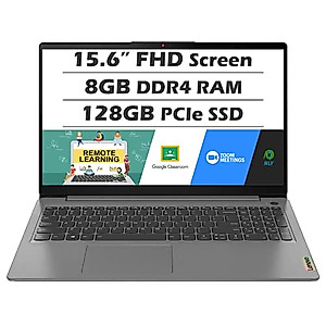 Lenovo IdeaPad 3i Laptop (Latest Model), 15.6” Full HD Display, Intel Pentium Gold 7505 2.0GHz, 8GB RAM, 128GB SSD, 1 Year Microsoft Office 365, Bluetooth 5, Windows 11 in S Mode, Grey