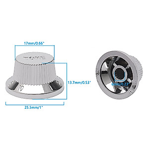 3PCS Knob Guitar Volume Tone Control Knob Chrome with Toggle Switch Tip Knob Cap