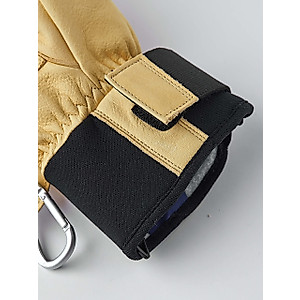 Hestra Leather Fall Line - Short Freeride 5-Finger Snow Glove with Superior Grip for Skiing, Snowboarding and Mountaineering - Natural Brown - 8