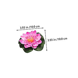 Mipcase 28 Pcs Lotus Decoration Flowers Plants Flower Embellishments Flower Centerpieces Beautiful Flower Props Realistic Water Leaves Lilly Pads Floating Flowers Floating Lotus-Flower