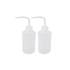 SYBL 2Pcs 150ml 5oz Safety Wash Bottle with Bent Tip Narrow Mouth Plastic Squeeze Watering Containers Label Tattoo Wash Bottle