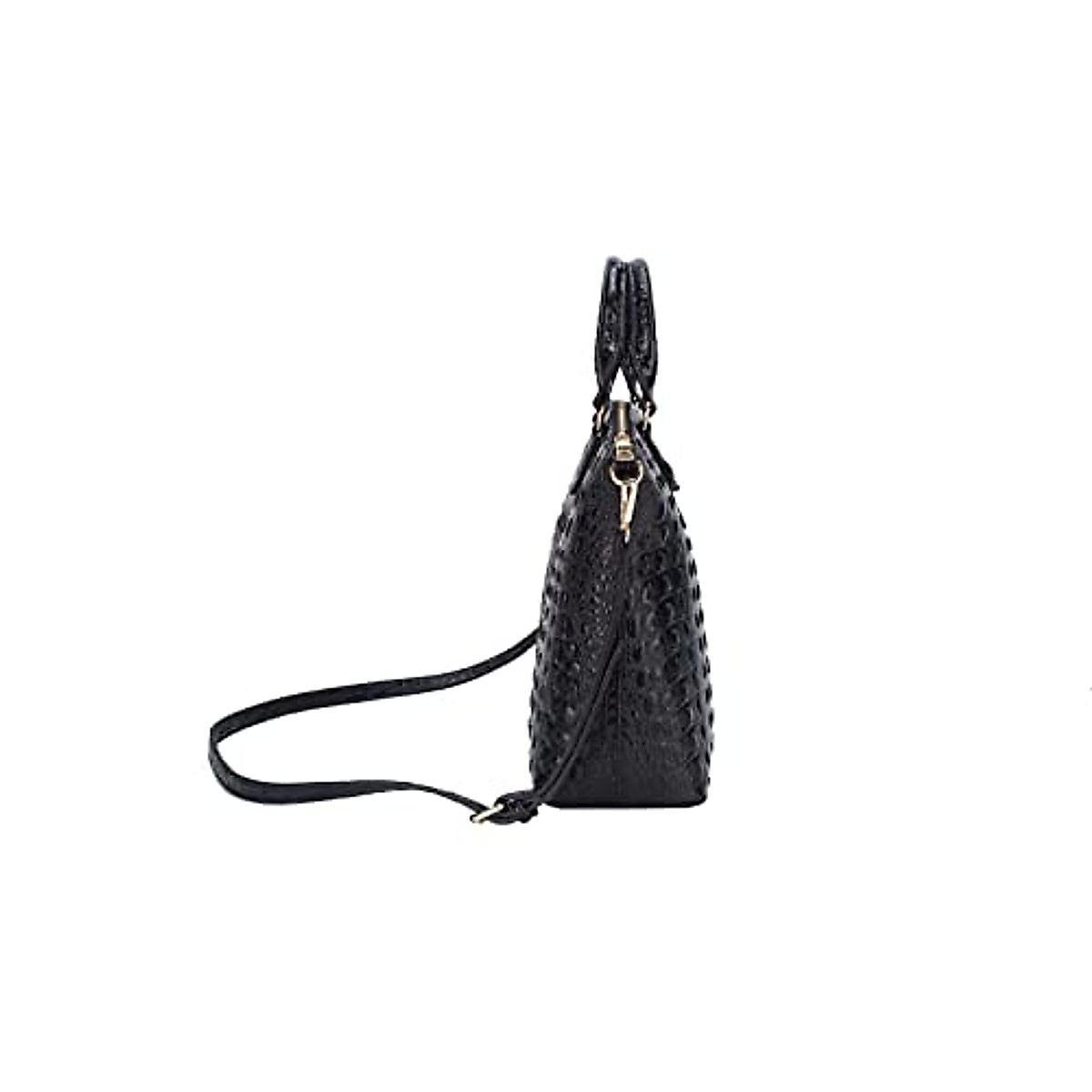 Satchel Bag Women’s Vegan Leather Crocodile-Embossed Pattern With Top Handle Large Shoulder Bags Tote Handbags (Black)