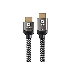 Monoprice 113755 HDMI High Speed Active Cable - 20 Feet - Gray, 4K@60Hz, 18Gbps, HDR, 28AWG, YUV, 4:4:4, CL3 - Luxe Active Series,Black