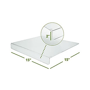 Source One Premium Clear Acrylic Counter Top Cutting Board 15 x 15 & 16 x 18 Inches Available w 2 Inch Lip (16 x 18)