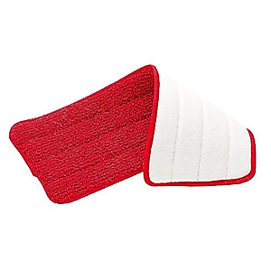 Rubbermaid Reveal Spray Mop Replacement Head, Red, Reusable Wet Mop Microfiber Pad for Floor Cleaning in Kitchen/Bathroom/Hallway/School