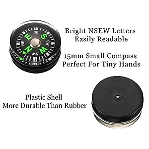 200 Pieces Button Compass Mini Black Survival Compass Oil Filled Compass for Camping Hiking Boating Touring