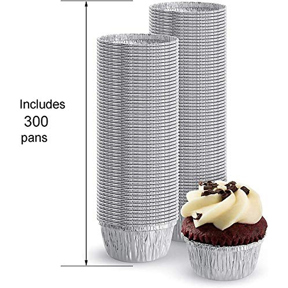 300PCS Aluminum Foil Ramekin, Disposable Ramekins 4 Oz Aluminum Cupcake with Aluminum Foil Baking Standard Size Perfect for Souffle & Creme Brulee Baking Cups Foil Baking Cups