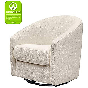 Home Square Fabric Upholstered Swivel Glider in Ivory Boucle (Set of 2)