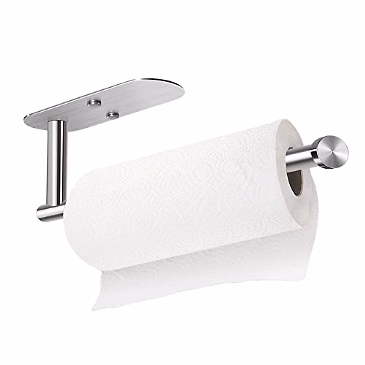 Paper Towel Holder Under Cabinet,Self Adhesive Paper Towel Holders Wall Mount,Stainless Steel No Drilling Paper Towel Rolls Rack for Kitchen,Sink,Bathroom 13 Inch(Silver)