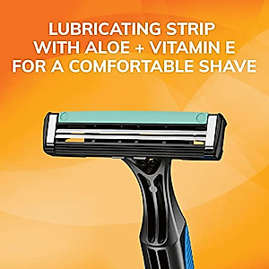 BIC Sensitive 2 Disposable Razors for Men With 2 Blades for Sensitive Skin, 18 Count Value Pack of Shaving Razors