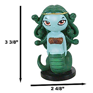 Ebros Gift Greekies Collection Greek Mythology Goddess Medusa with Gorgon Snake Tail Statue 3.75" Tall Stone Gaze Death Stare Seductress Collectible Figurine Ancient Zodiac Mythology