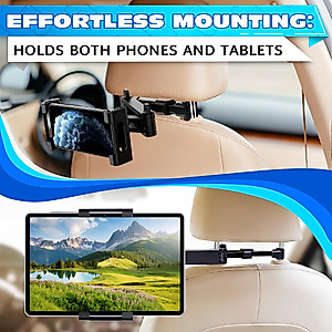 Adjustable Tablet Holder for Car Headrest 5.51-11" - Swivel Tablet Mount Car Headrest Tablet Holder Car Headrest Phone Holder Back Seat Phone Holder for Car Tablet Holder - Car Seat Phone Holder Mount