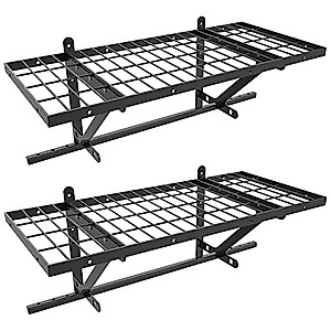 2-Pack Garage Storage Kit, Floating Garage Shelves with Bike Hanger, Wall Shelf Garage Storage Rack,Loads 500 lbs Wall Shelf Garage Storage Rack,Sturdy Garage Organizer Wall Mount Shelves