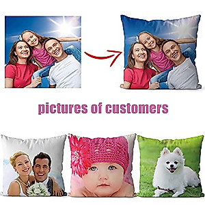 Custom Pillow, Personalized Photo Pillows, 14 x 14 ” Design Throw Pillow with Photo Text, Customize Pet Pillow, Personalized Memorial Gift for Birthday, Christmas (14inX14in No Insert just case)