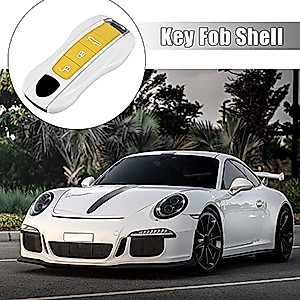 X AUTOHAUX 1 Set White Painted Key Cover Fob Shell Cover for Porsche Panamera Cayenne Taycan