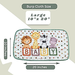Luv Thy Casa Baby Burp Cloths Pack of 3 – 10 x 20 Inch Cotton Burp Cloths – Burping Cloths for Babies – Organic Bamboo and Cotton Burp Clothes – Burp Cloths Neutral