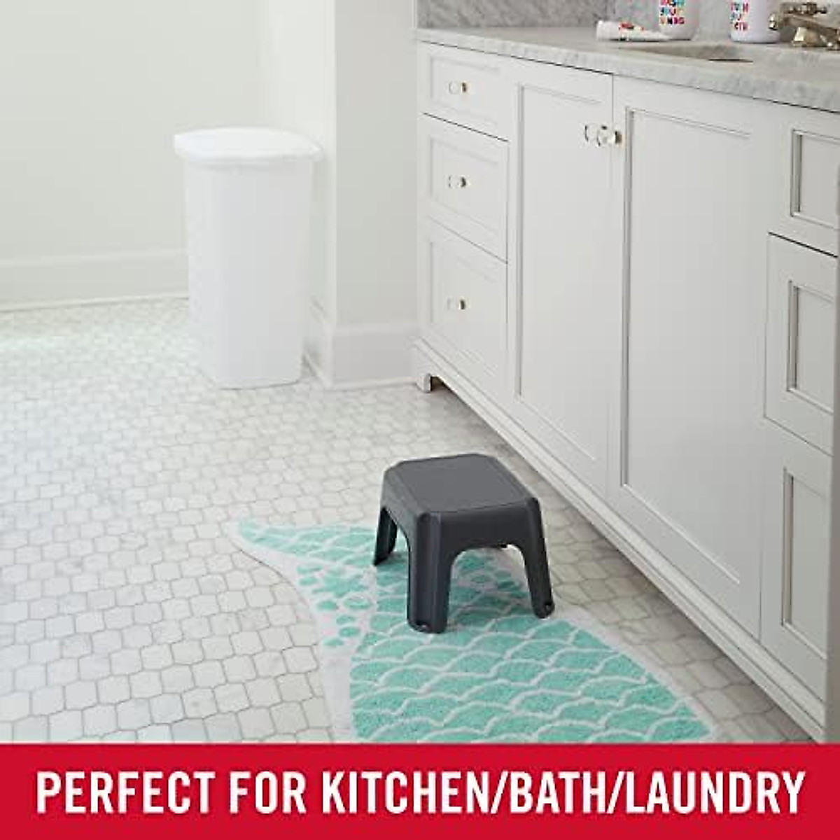 Rubbermaid One-Step Stool, Bisque, Holds up to 200 Pounds, Ideal for Home, Office, Garage, Durable Step Stool, FG275300CYLND, 7.1 inches Height, Gray