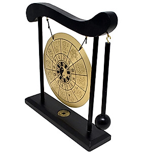 Zen Art Brass Feng Shui Desktop Zodiac Gong for Decor W1649
