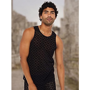 Savage X Fenty, Men's, Savage X Mesh & Jersey Tank, Caviar, M