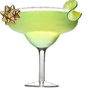 Extra Large Margarita Glasses 2 Pack - 33 oz per Giant Glass - Each Fits 3 Regular Margs - Fun for Tequila Lovers, 21st Birthdays & Mexican Dinner Night - Jumbo Drinking Glasses for Cocktail Parties