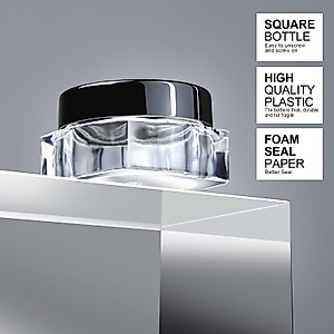 Teenitor 10pcs Small Cosmetic Containers 5Gram Makeup Containers with Lids Small Travel Containers with Lids Sample Containers for Cosmetic 5ML Essential Oil Bottles with 5 Mini Spatulas