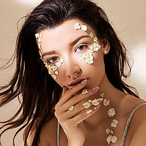 FIBO STEEL 8 Pairs Hypoallergenic Screw back Earrings for Women 316L Stainless Steel CZ Heart Pearl Flower Butterfly Screw Back Stud Earrings Pack Gold