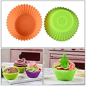 Silicone Baking Cups Cupcake Liners - 24Pcs Reusable Silicone Molds Including Round, Rectanguar, Square, Flower BPA Free Food Grade Silicone
