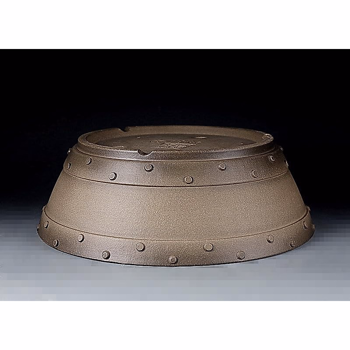 Bonsai Pot unglazed Round Shape 12 inch Refined Hand-Made by China Folk Old Artists Made of Famous Yixing Clay for Home Garden Bonsai Living.