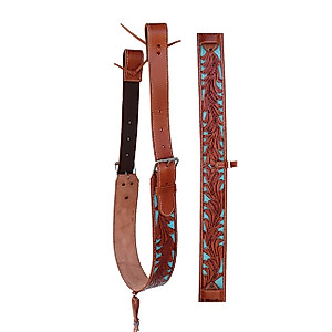 ProRider Horse Western Leather Floral Tooled Back Rear Cinch Flank w/Off Billets 9761A