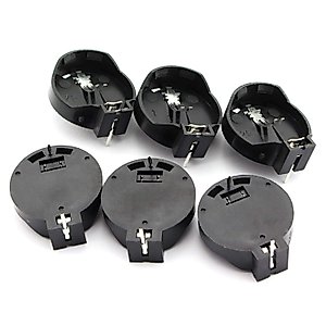 RuiLing 10pcs CR2032 Button Battery Holder 2 Pin DIP Coin Cell Battery Socket