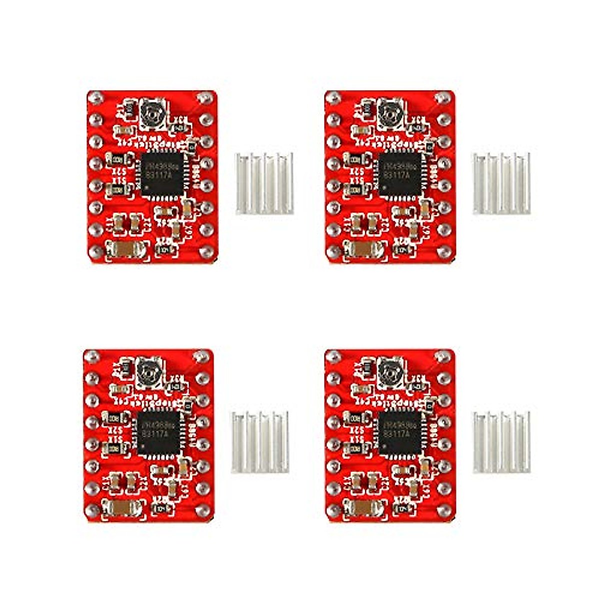 ACEIRMC 3D Printer CNC Shield V3 Engraver Expansion Board with 4X A4988 Driver Module and 4 x Radiator (Kits)