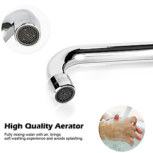 Commercial Bar Sink Faucet 4 Inch Center Deck Mount Bar Sink Faucet 2 Hole Brass Constructed & Chrome Polished with 12" Swivel Spout & Dual Lever Handles