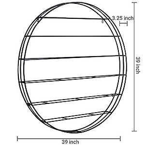 MyGift 12 Bottle Modern Black Metal Round Wall Mounted Wine Display Rack
